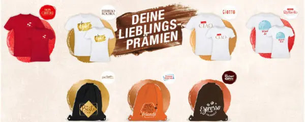 Ferrero Sammelaktion 2021: T-Shirts und Rucksäcke abstauben