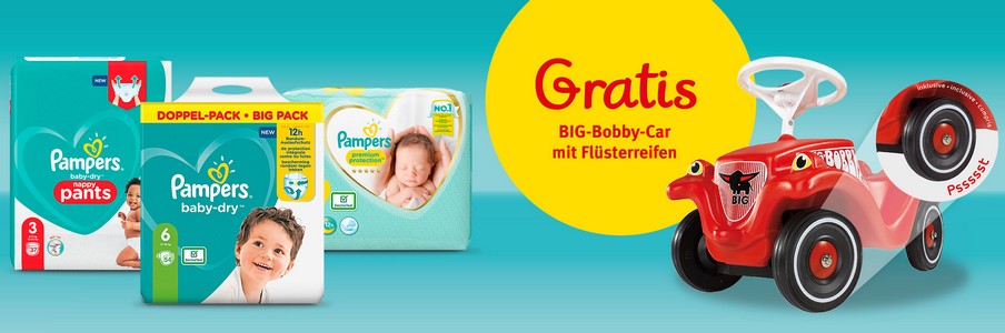 Pampers bei Rossmann kaufen & gratis Bobby-Car erhalten