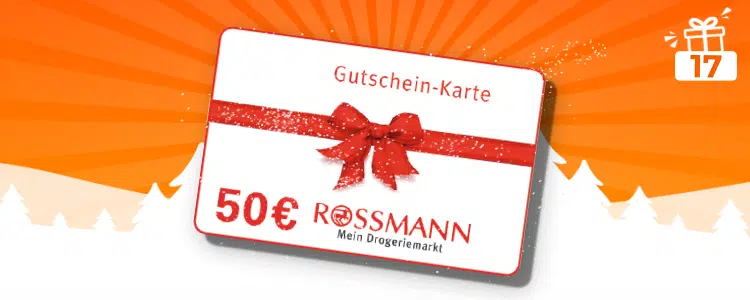 50€ Rossmann-Gutschein beim Kostenlos.de-Adventskalender gewinnen