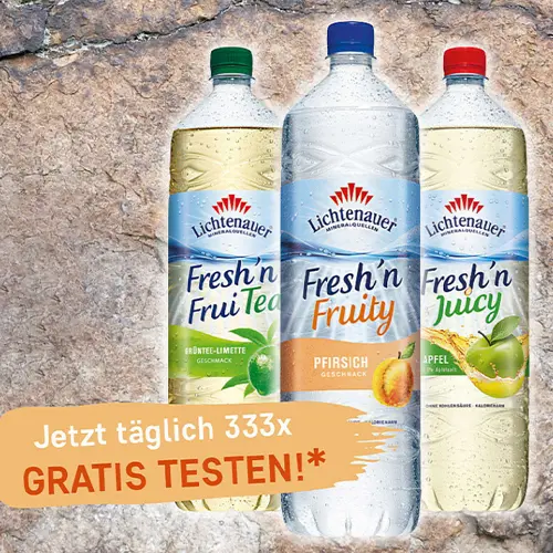 Lichtenauer Mineralwasser mit Fruchtgeschmack gratis testen