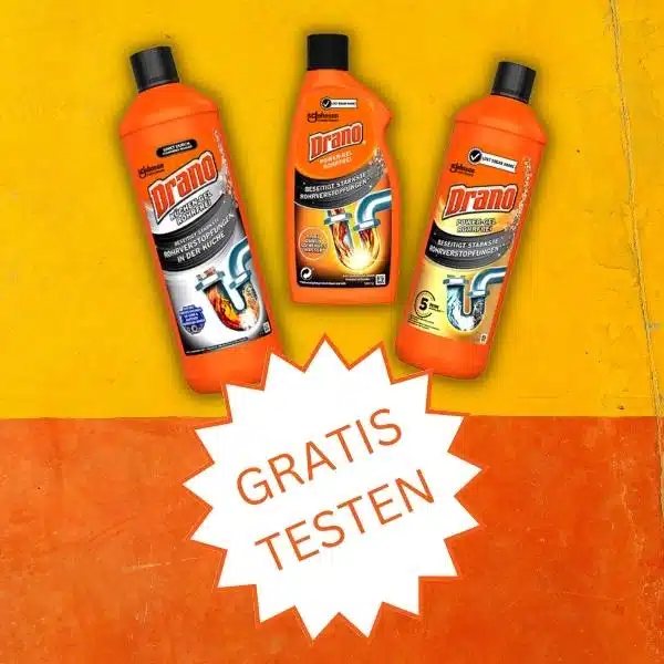Drano gratis testen: Geld zurück für Power-Gel