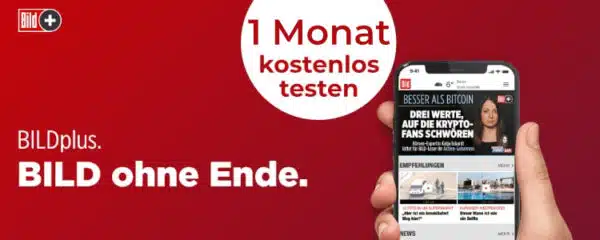 BILDplus kostenlos testen: 1 Monat gratis Zugang sichern