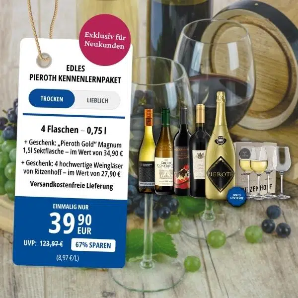 Premium-Weinpaket bestellen und gratis Weingläser und Sekt sichern