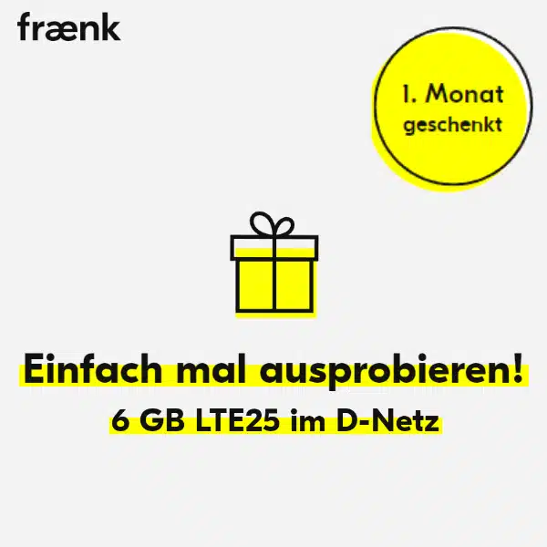 fraenk 6 GB LTE Allnet-Flat 1 Monat gratis (statt 10€)