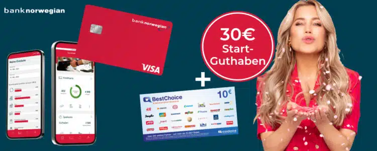 40€ Bonus für gratis Kreditkarte der Bank Norwegian