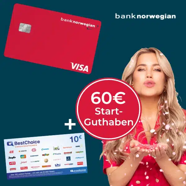 70€ Bonus für gratis Kreditkarte der Bank Norwegian