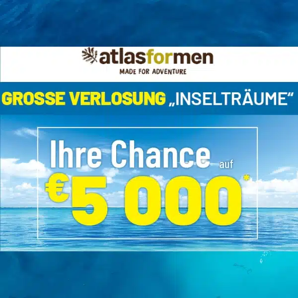 Atlas for Men: Mit Glück 5.000 Euro in bar gewinnen