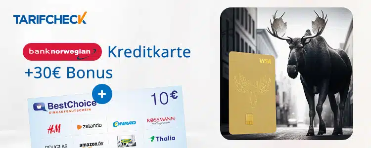 40€ Bonus für gratis Kreditkarte der Bank Norwegian