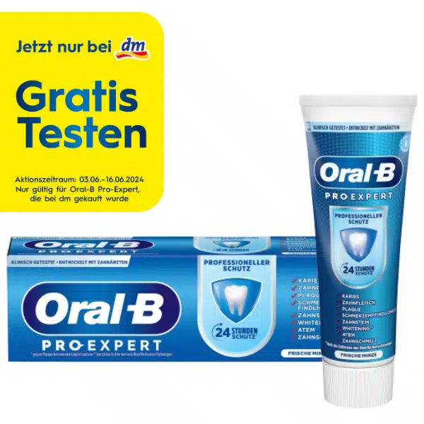 Oral-B Pro-Expert gratis testen: Geld zurück für Zahnpasta