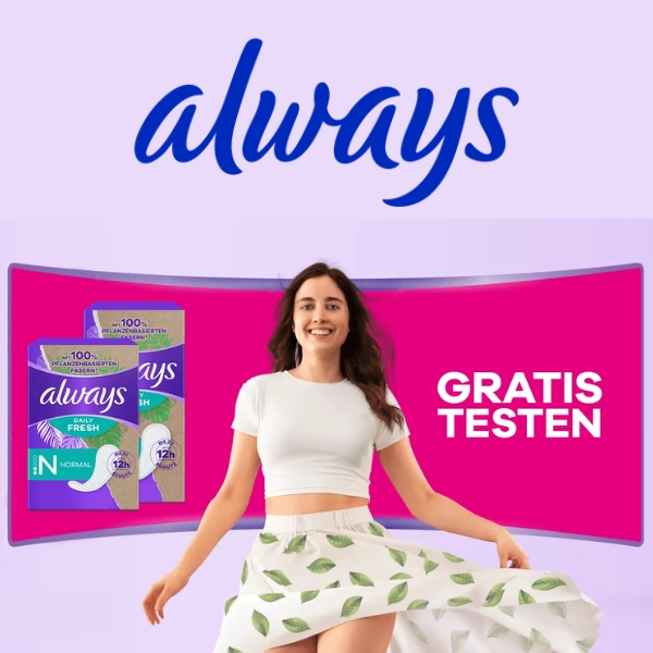 Always Daily Fresh Slipeinlagen gratis testen (dm & Globus)