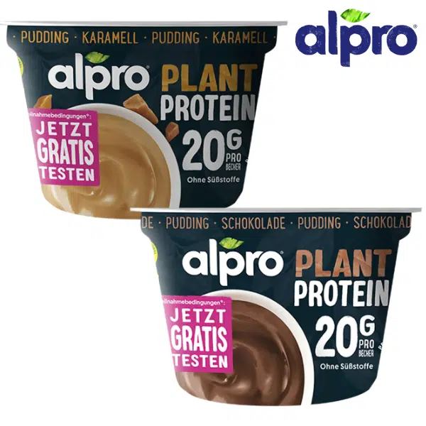alpro gratis testen: Geld zurück für Plant Protein Pudding