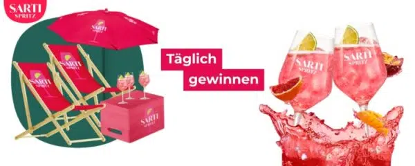 Sarti Spritz-Gewinnspiel: täglich am Glücksrad drehen