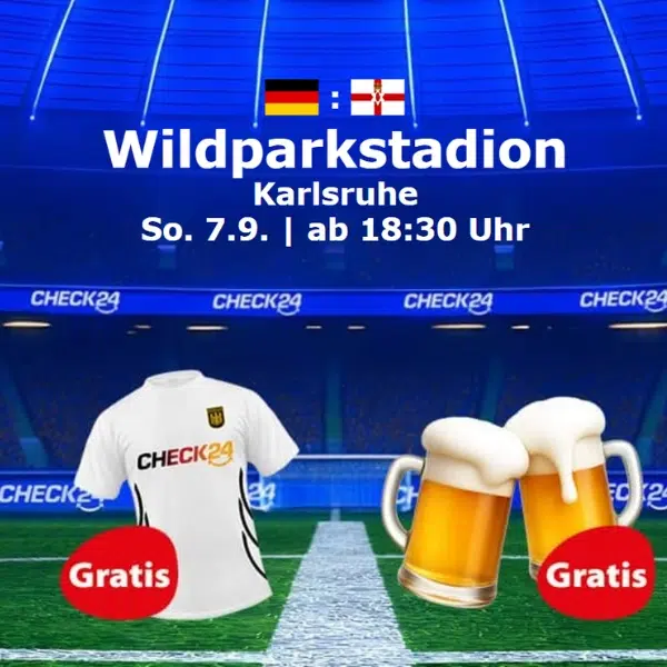 CHECK24 Public Viewing in Karlsruhe mit gratis Trikot & mehr