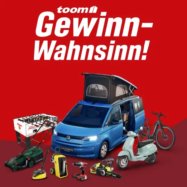toom Gewinn-Wahnsinn 2026: Code einlösen & gewinnen