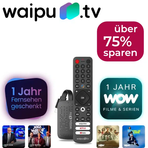 waipu.tv + WOW Filme & Serien für 5,99€ pro Monat