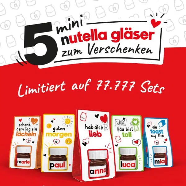 Gratis nutella mini-Gläser abstauben